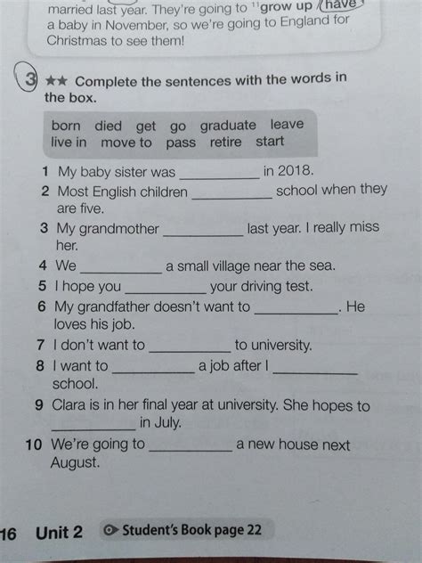 Zad Complete The Sentences With The Words In The Box Brainly Pl