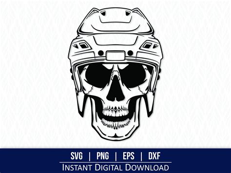Skull Svg Hockey Svg Hockey Skull Hockey Player Sports Etsy