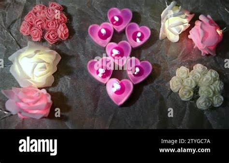 Flower Garland Candle Parchment Paper Background Hd Footage Stock Video