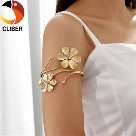 Cliber Flower Upper Arm Cuff Crystal Bracelets Bangles Various Styles