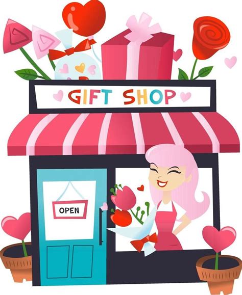 Descargar Tienda De Regalos De Dibujos Animados Con Tendero En La