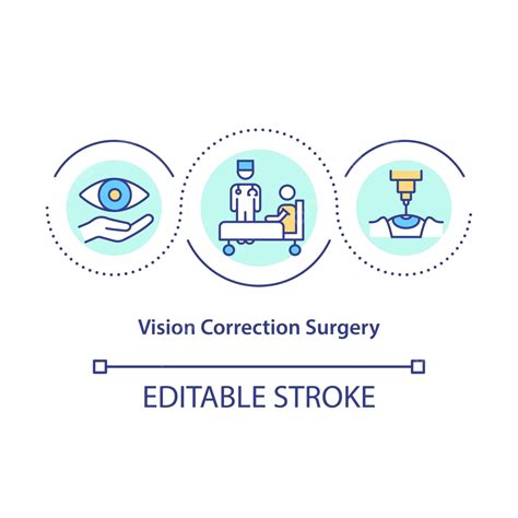 Vision Correction Surgery Concept Icon Care Examination Outline Vector