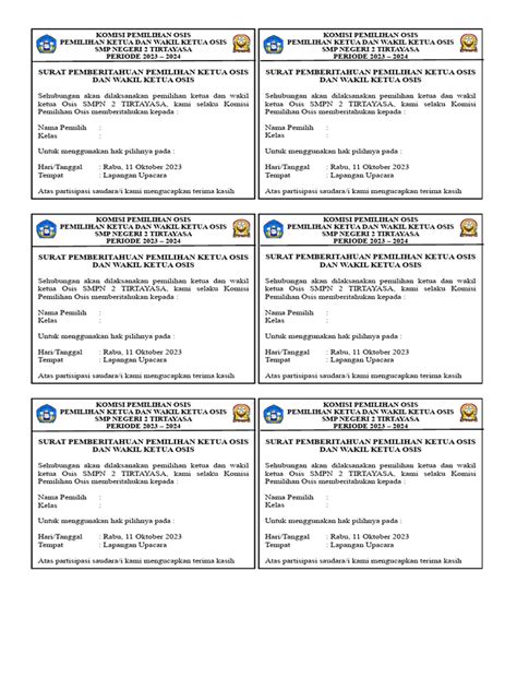 Surat Pencoblosan Osis Pdf