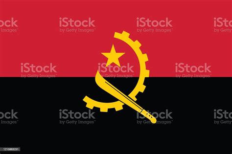 국립 앙골라 플래그 공식 색상과 정확하게 비율 국립 앙골라 플래그입니다 벡터 그림입니다 Eps10 Angola 플래그 벡터 아이콘 웹 또는 모바일 응용 프로그램에 대한