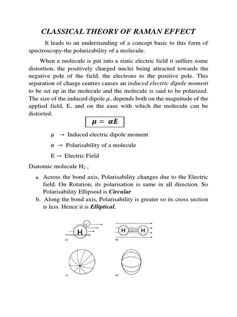 Classical Theory Of Raman Effect Pdf Dipole Molecules