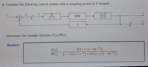 Solved Consider The Following Control System With A Chegg