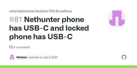 Nethunter Phone Has USB C And Locked Phone Has USB C Issue Urbanadventurer Android PIN