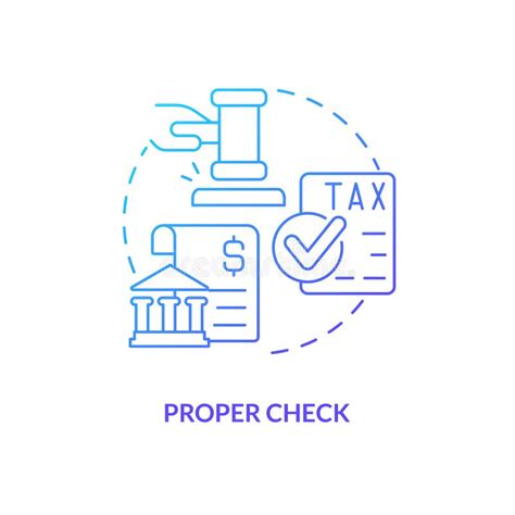 Proper Check Blue Gradient Concept Icon Stock Illustration