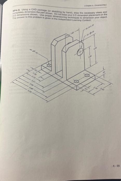 Solved Sp4 3 Using A Cad Package Or Okotothing By Hand