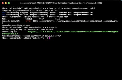 ERRORS Mongosh And Mongod Config Usr Local Etc Mongod Conf