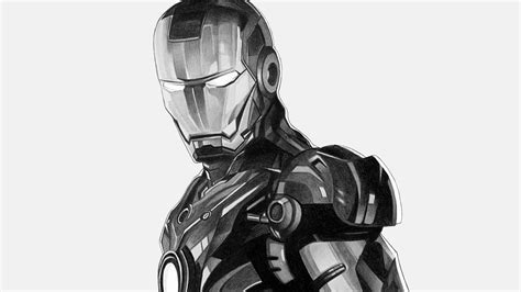 Artstation Iron Man Pencil Drawing Karakalem