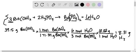 Barium Hydroxide And Phosphoric Acid React As Follows 3 Baoh2s 2