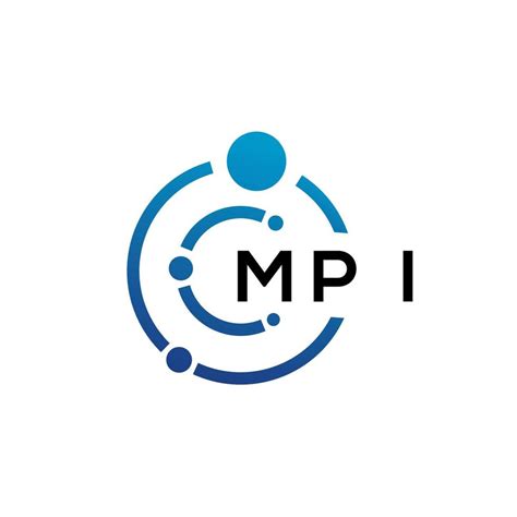 diseño de logotipo de tecnología de letras mpi sobre fondo blanco mpi