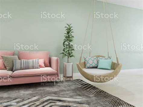 3d 렌더링 테이블에 녹색 식물과 커피 테이블과 간단한 현대 거실 소파 0명에 대한 스톡 사진 및 기타 이미지 0명 가구