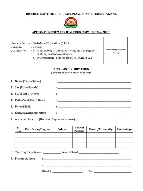 Pages 22 Bed Application Form 2024 Pdf University And College