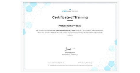pranjal kumar on linkedin successfully completed the full stack