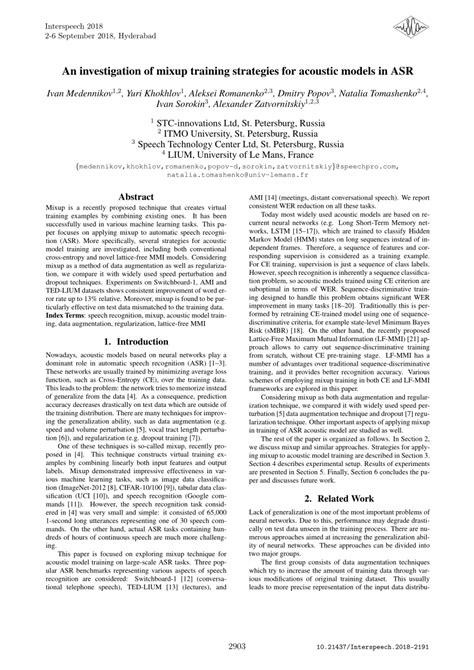 Pdf An Investigation Of Mixup Training Strategies For Acoustic Models