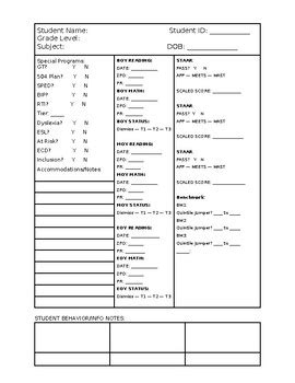 Babe Information Sheet For RTI Purposes Editable And Fillable Resource