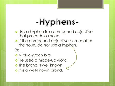 using hyphens ppt download