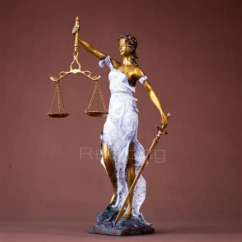 Bronze Lady Justice Statue With Scales Bronze Goddess Of 54 Off