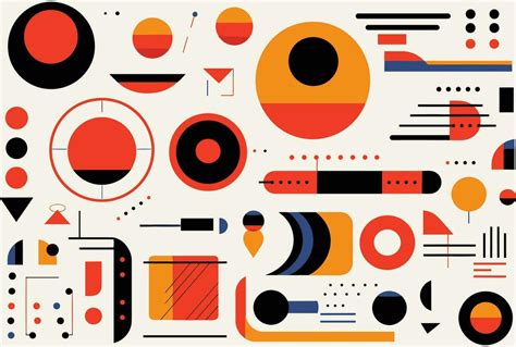 Abstract Geometry Vector Set With Geometric Linear Shapes In The