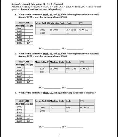 Solved Section 5 Jump And Subroutine 333 9 Points