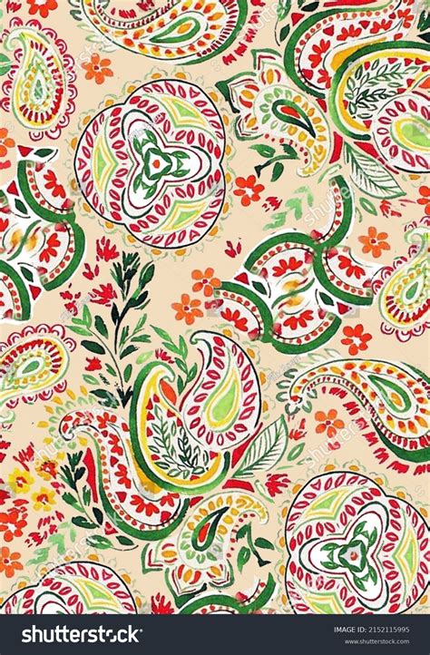 Colored Fabric Pattern Texture Ethnic Tribal Stock Illustration