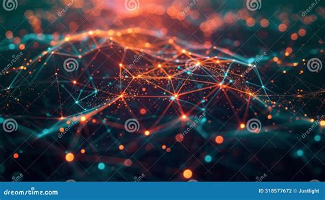 A Network Of Interconnected Geometric Shapes Glowing With Ethereal Light Symbolizing The Flow Of