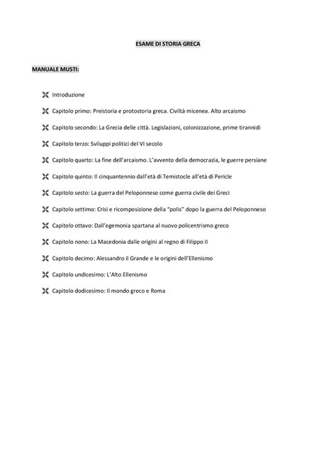 Riassunto Dettagliato Del Manuale Di Storia Greca Docsity