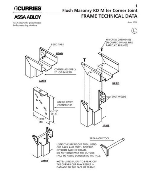 Flush Masonry Kd Miter Corner Joint