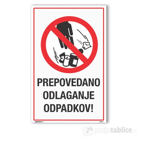 Prepovedano Odlaganje Odpadkov Pasje Tablice