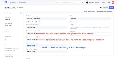 Subscription Actual Start And End Date Calcuation · Issue 15029 · Frappeerpnext · Github