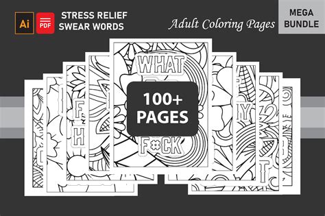 100 Stress Relief Adult Coloring Pages Graphic By Azzziz · Creative