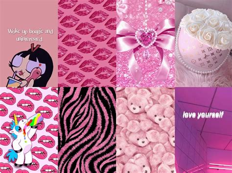 Pink Baddie Wall Collage Kit Boujee Wall Art Posters Baddie Etsy
