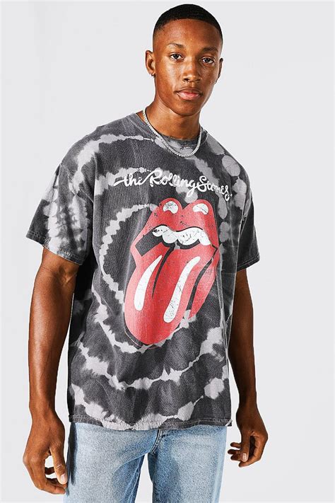 Oversized Rolling Stones Tie Dye T Shirt Boohoo Uk