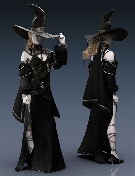 Dforce White Witch Outfit Texture Add On Daz 3d