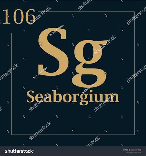 Symbol Element Seaborgium Atomic Mass Number Stock Vector Royalty Free
