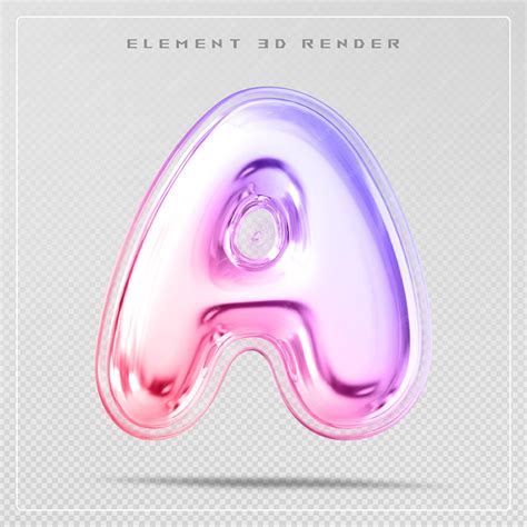 Premium Psd Gradient Letter A Font Bubble 3d Render