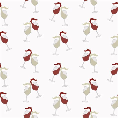 Premium Vector Pattern With Wine Glasses And Bottle Wine Concept
