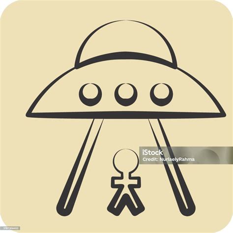아이콘 Ufo 공백 기호와 관련이 있습니다 손으로 그린 스타일입니다 심플한 디자인 편집 가능 간단한 일러스트레이션 3차원 형태에