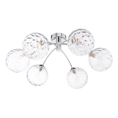 Dar Lighting Izzy 6 Light Semi Flush Ceiling Light In Polished Chrome