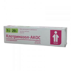КЛОТРИМАЗОЛ-АКОС мазь д/наружн. прим. 1% 20 г купить по низкой цене от ...