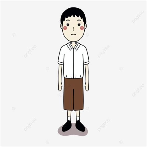 귀여운 태국 소년 학생 교복 학교 만화 태국 학생 귀여운 소년 제복 PNG 일러스트 및 PSD 이미지 무료 다운로드