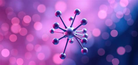 Cosmic Connections Vibrant Molecular Structure In Dreamy Light Stock