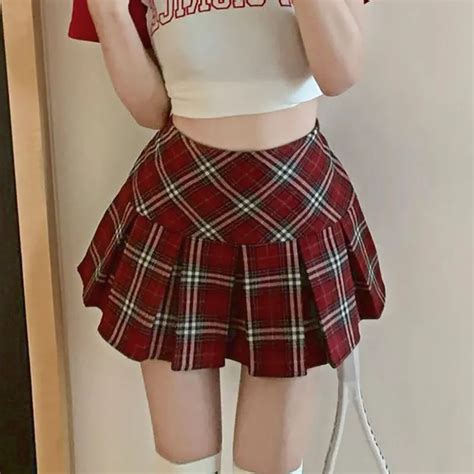 Red Plaid Pleated Mini Skirt · Teddyloveeve · Online Store Powered By