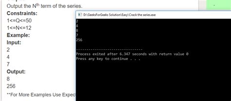 Geeksforgeeks Solution For Crack The Series
