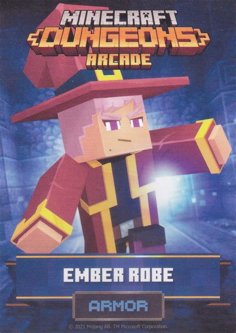 Minecraft Dungeons Arcade Series 1 Card 36 Armor Ember Robe Arcade