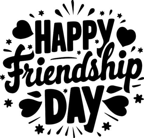 우정의 날 타이포그래피 티셔츠 디자인 프리미엄 벡터
