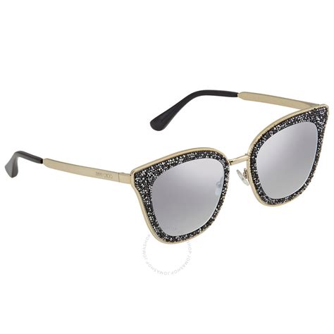 Jimmy Choo Grey Mirror Shaded Silver Cat Eye Ladies Sunglasses Lizzys