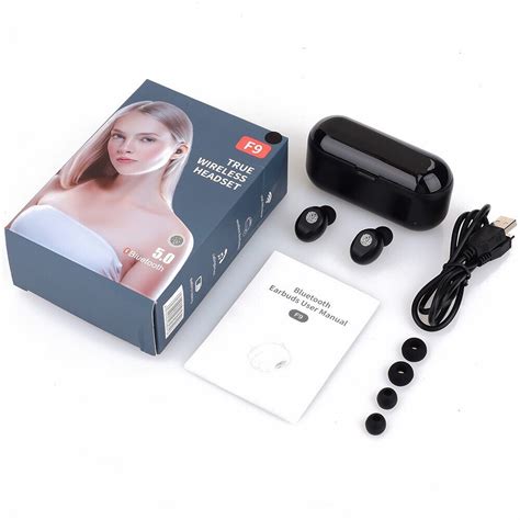 Tai nghe bluetooth F9 TWS 5 0 bản QUỐC TẾ không dây cảm ứng chống ồn